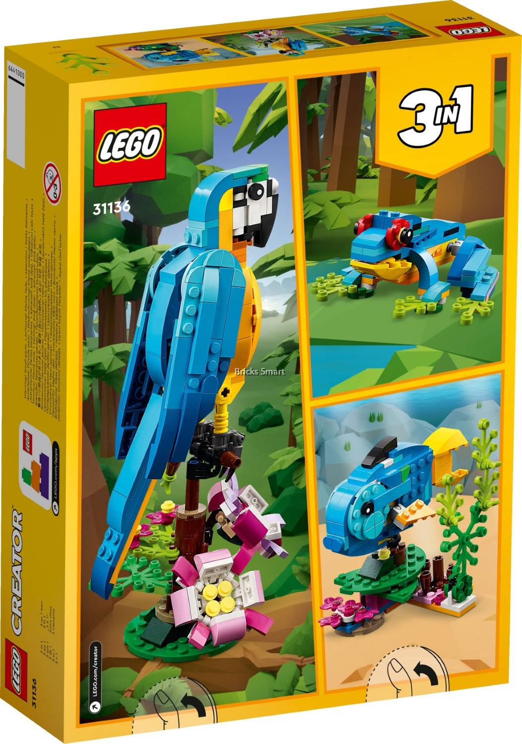 LEGO 31136 Creator Exotic Parrot Building Toy Set