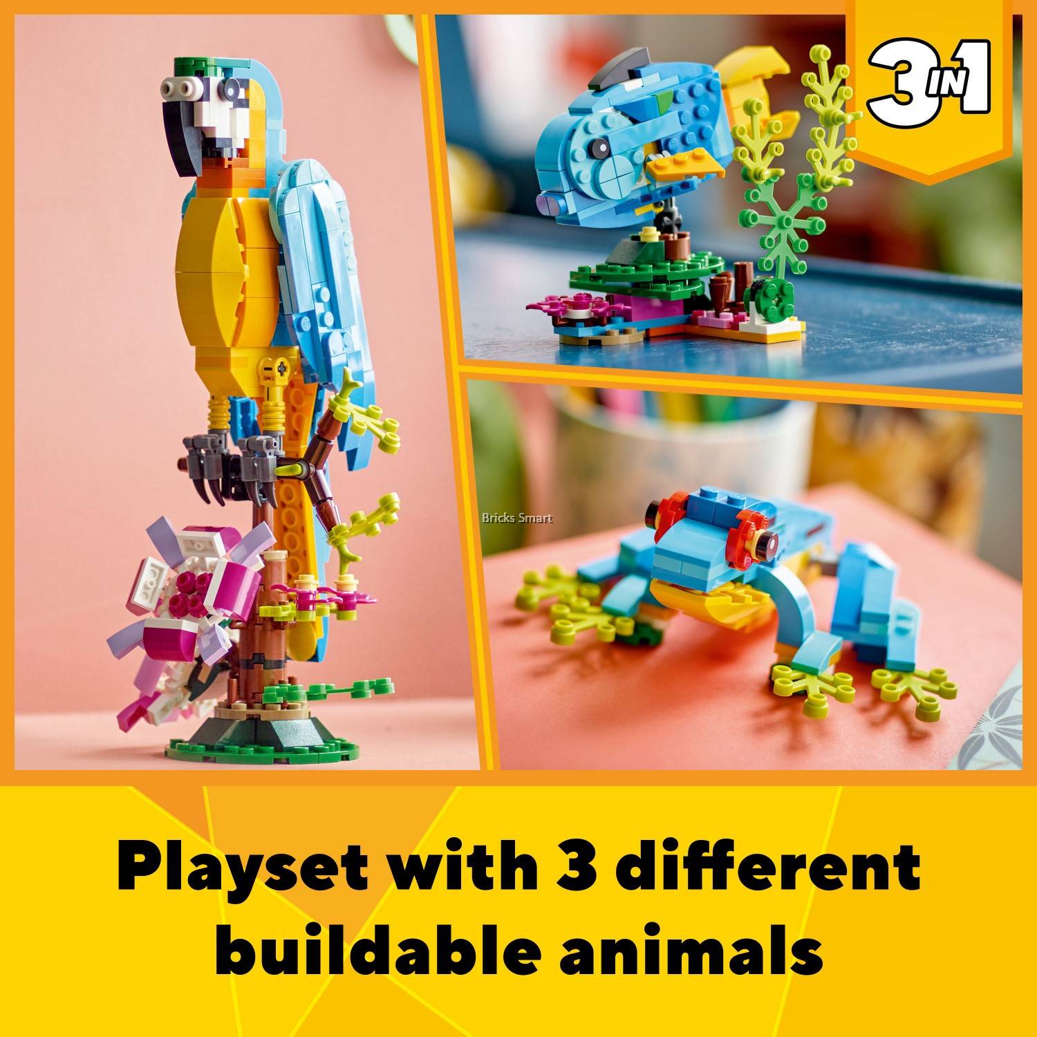 LEGO 31136 Creator Exotic Parrot Building Toy Set