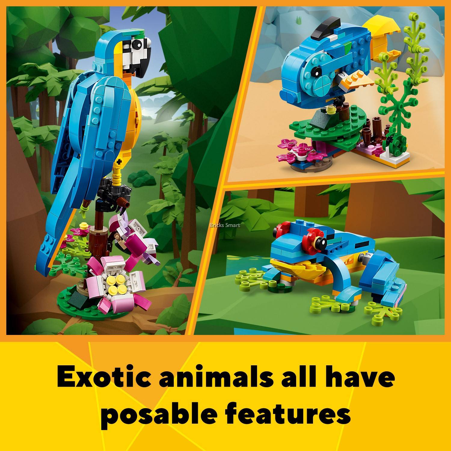 LEGO 31136 Creator Exotic Parrot Building Toy Set