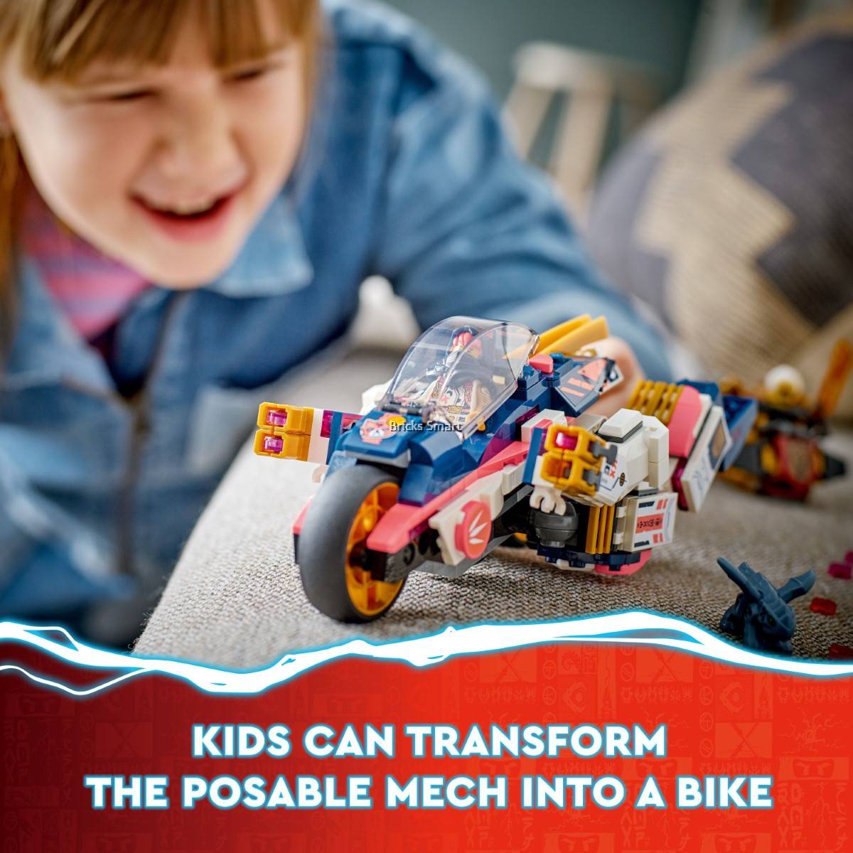 LEGO 71792 NINJAGO Sora Transforming Mech Bike Racer Building Toy Set