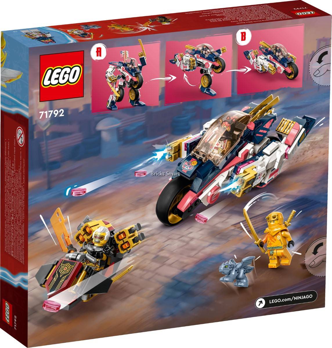 LEGO 71792 NINJAGO Sora Transforming Mech Bike Racer Building Toy Set