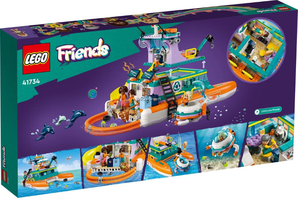 LEGO 41734 Friends Sea Rescue Boat Building Toy Set