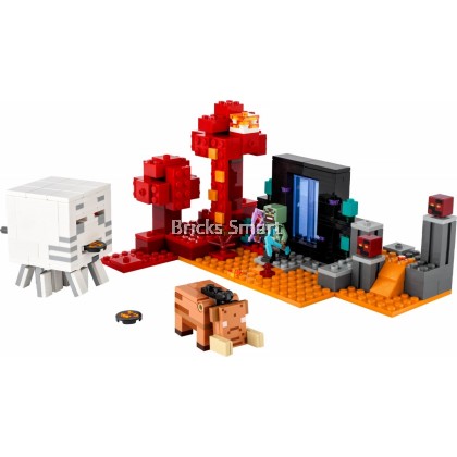 LEGO 21255 Minecraft The Nether Portal Ambush Building Toy Set