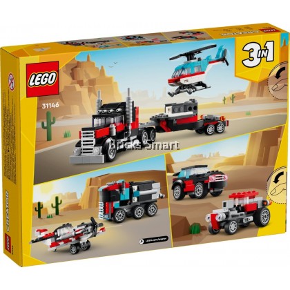 LEGO 31146 Creator Flatbed Truck with Helicopter Building Toy Set