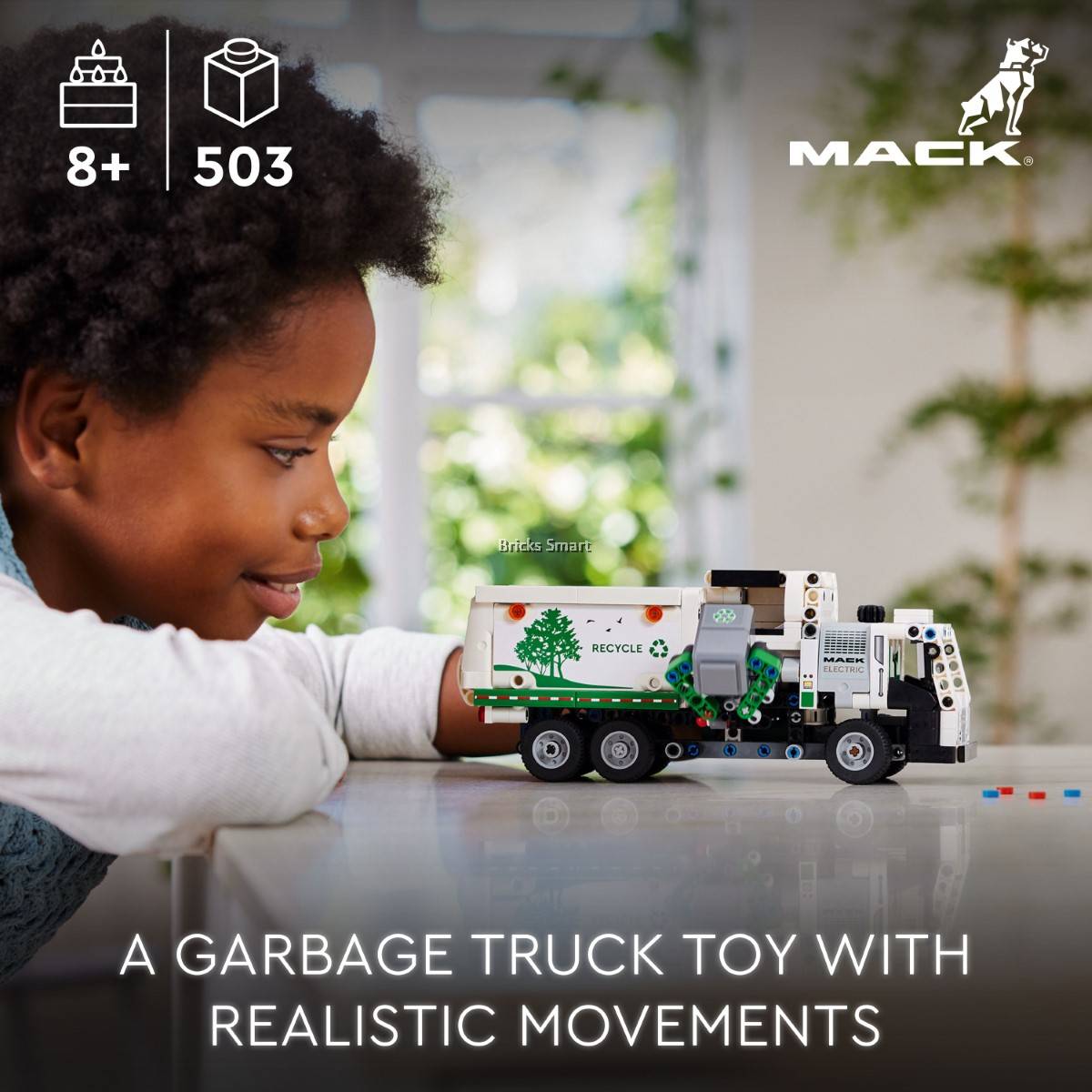 LEGO 42167 Technic Mack LR Electric Garbage Truck Building Toy Set