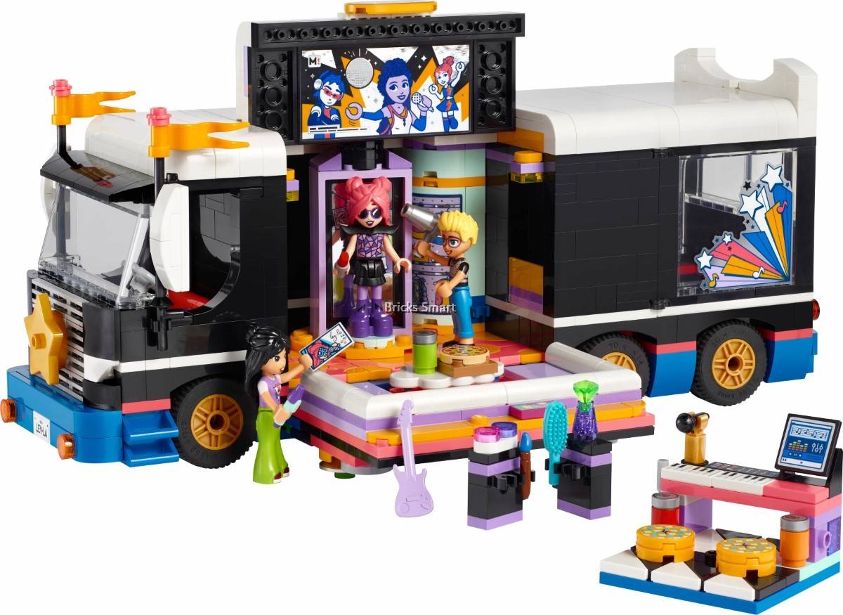 LEGO 42619 Friends Pop Star Music Tour Bus Building Toy Set