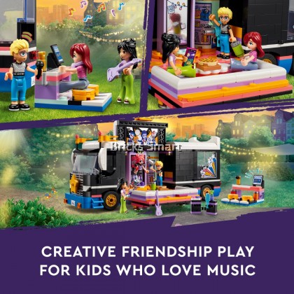 LEGO 42619 Friends Pop Star Music Tour Bus Building Toy Set