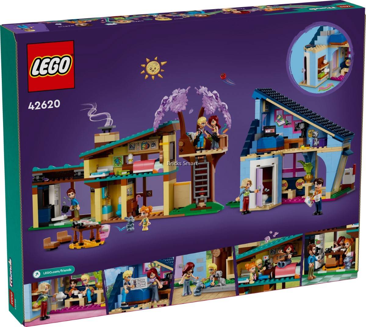 LEGO 42620 Friends Olly and Paisley's Family Houses Building Toy Set