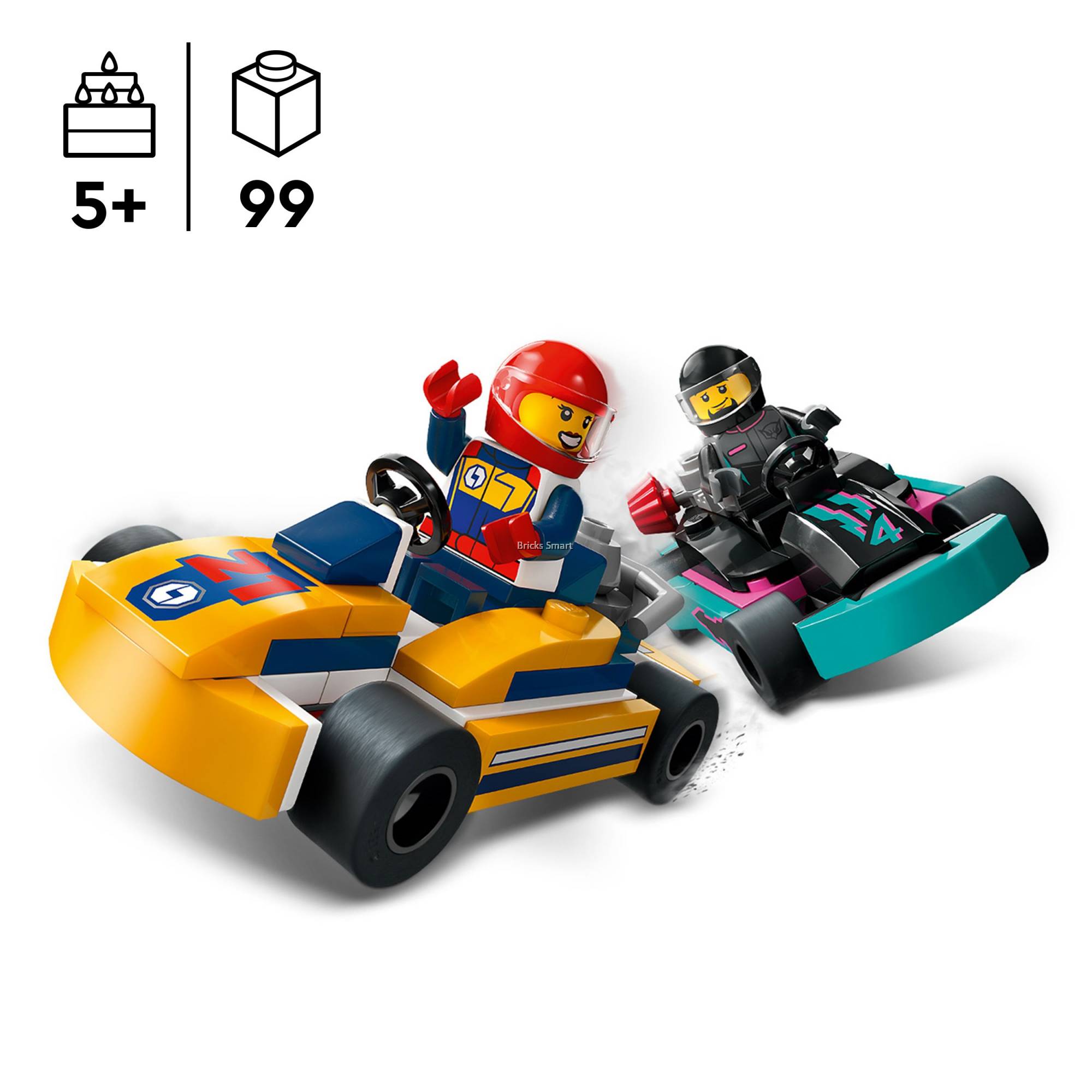 LEGO 60400 City Go Karts and Race Drivers Building Toy Set