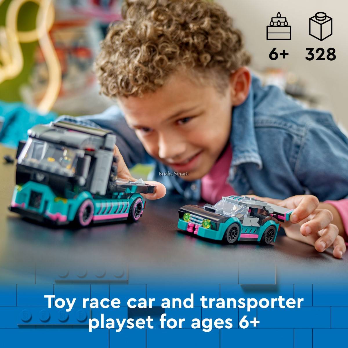 LEGO 60406 City Race Car and Car Carrier Truck Building Toy Set