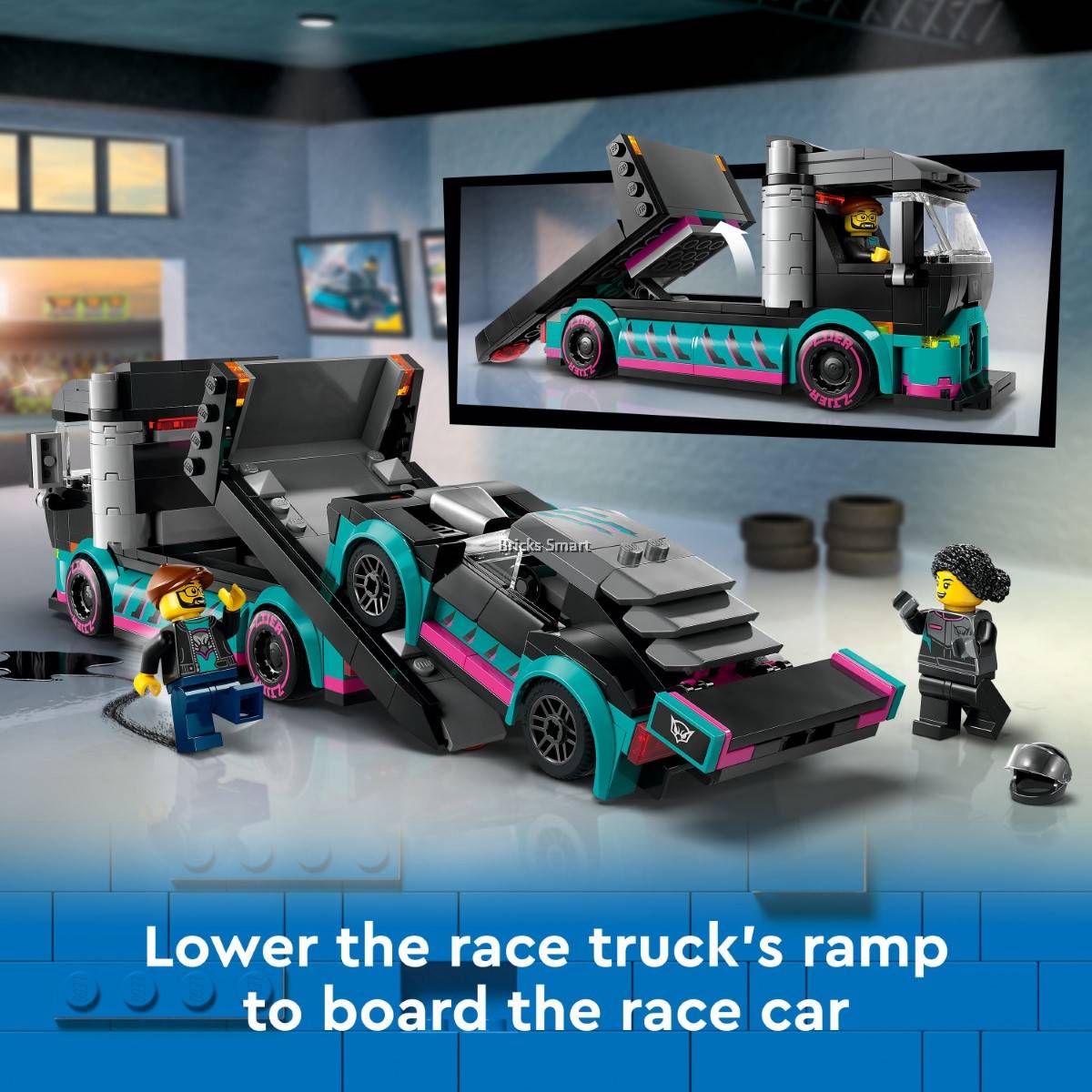 LEGO 60406 City Race Car and Car Carrier Truck Building Toy Set