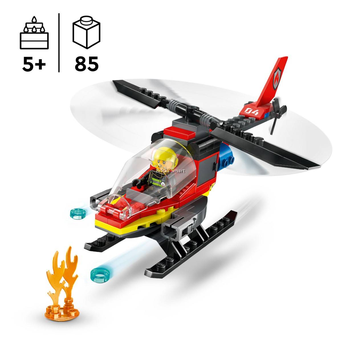 LEGO 60411 City Fire Rescue Helicopter Building Toy Set