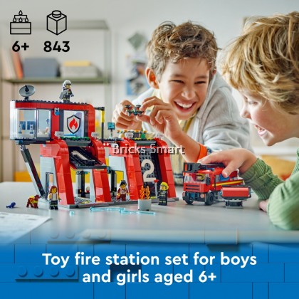 LEGO 60414 City Fire Station with Fire Truck Building Toy Set