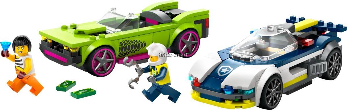 LEGO 60415 City Police Car and Muscle Car Chase Building Toy Set
