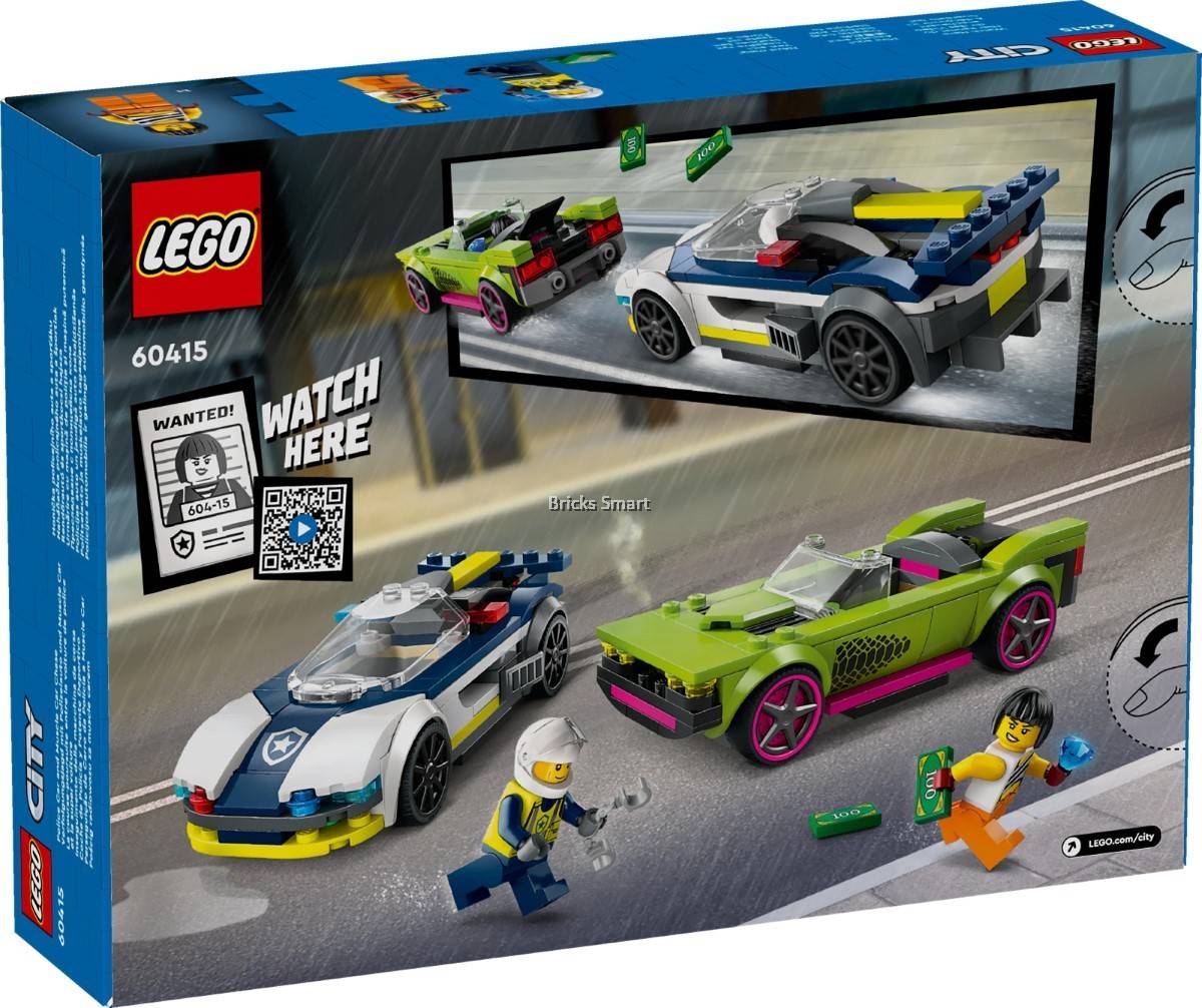 LEGO 60415 City Police Car and Muscle Car Chase Building Toy Set