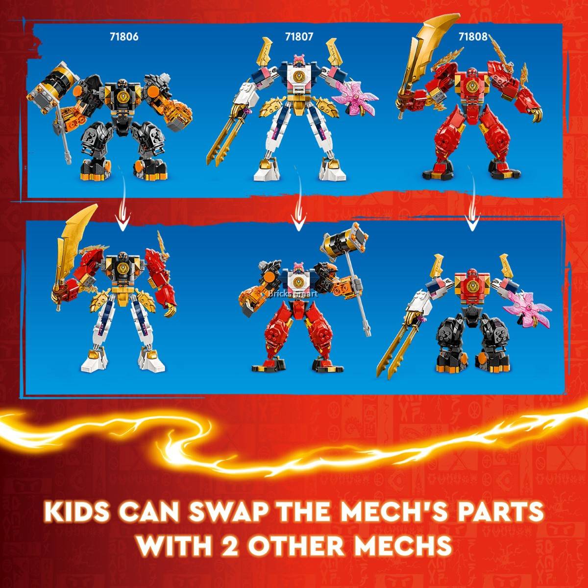 LEGO 71806 Ninjago Cole's Elemental Earth Mech Building Toy Set