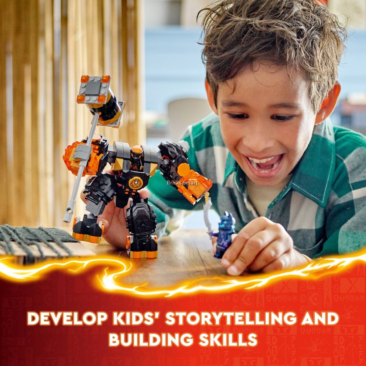 LEGO 71806 Ninjago Cole's Elemental Earth Mech Building Toy Set