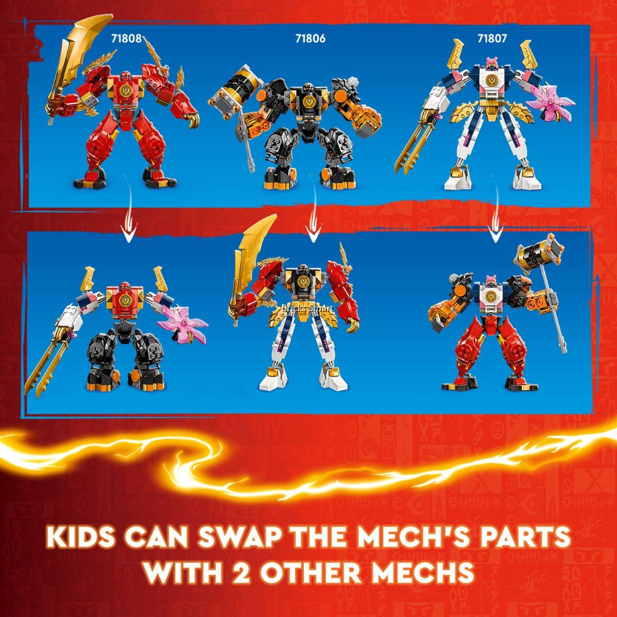LEGO 71808 Ninjago Kai's Elemental Fire Mech Building Toy Set