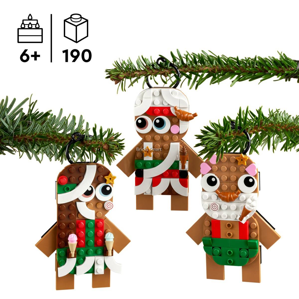 LEGO 40642 Iconic Gingerbread Ornaments Building Toy Set