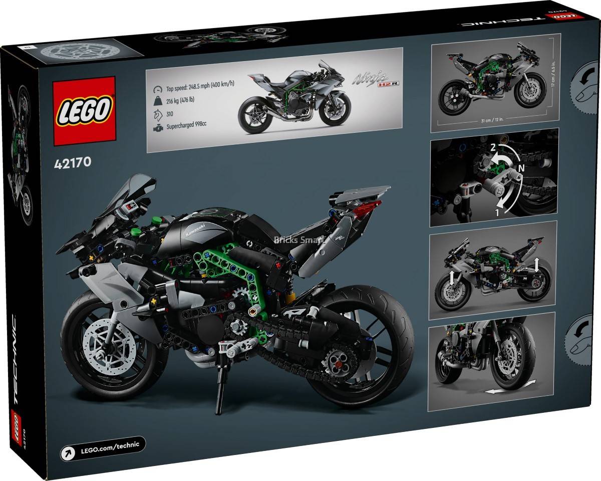 LEGO 42170 Technic Kawasaki Ninja H2R Motorcycle Building Toy Set