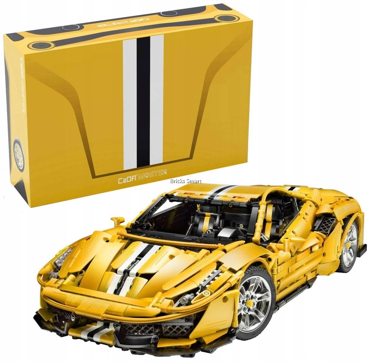 CaDA Master Italian Yellow Supercar 1: 8 C61057W RC Block Toy Set