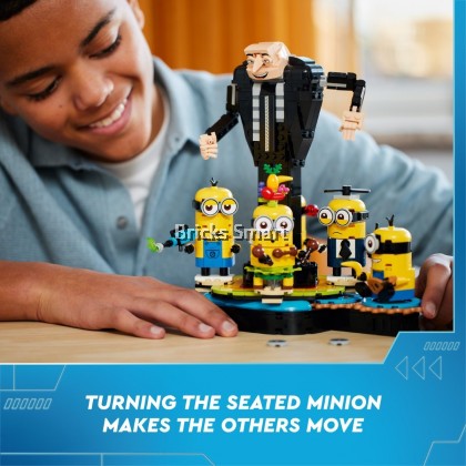 LEGO 75582 Despicable Me 4 Brick-Built Gru and Minions Building Toy Set