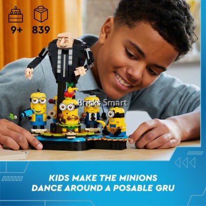 LEGO 75582 Despicable Me 4 Brick-Built Gru and Minions Building Toy Set