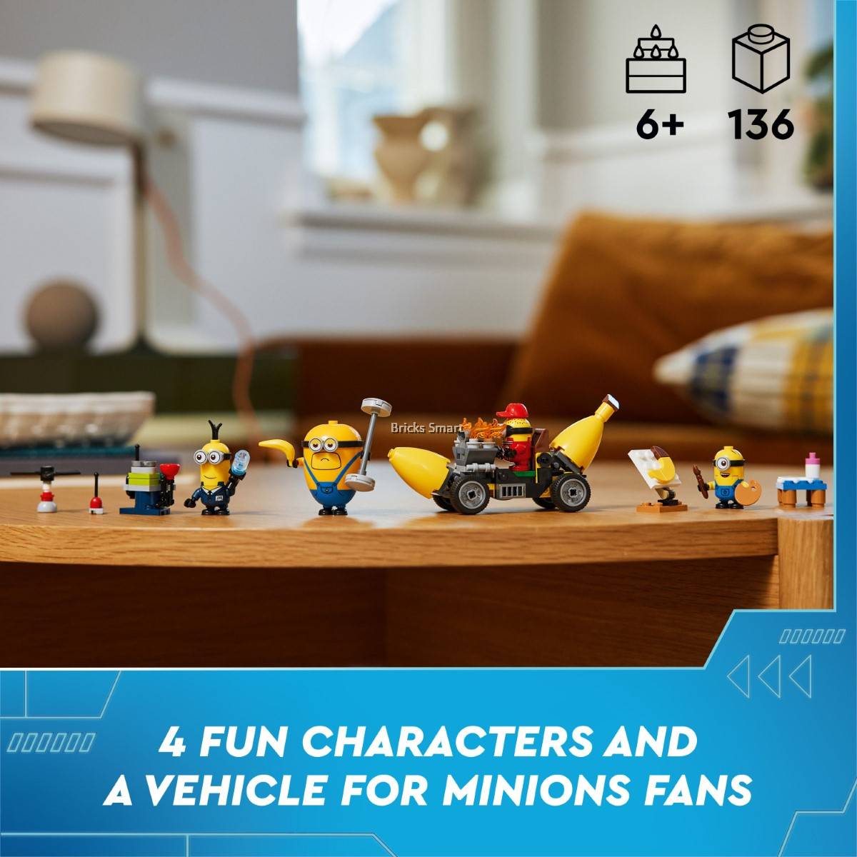 LEGO 75580 Despicable Me 4 Minions and Banana Car Building Toy Set