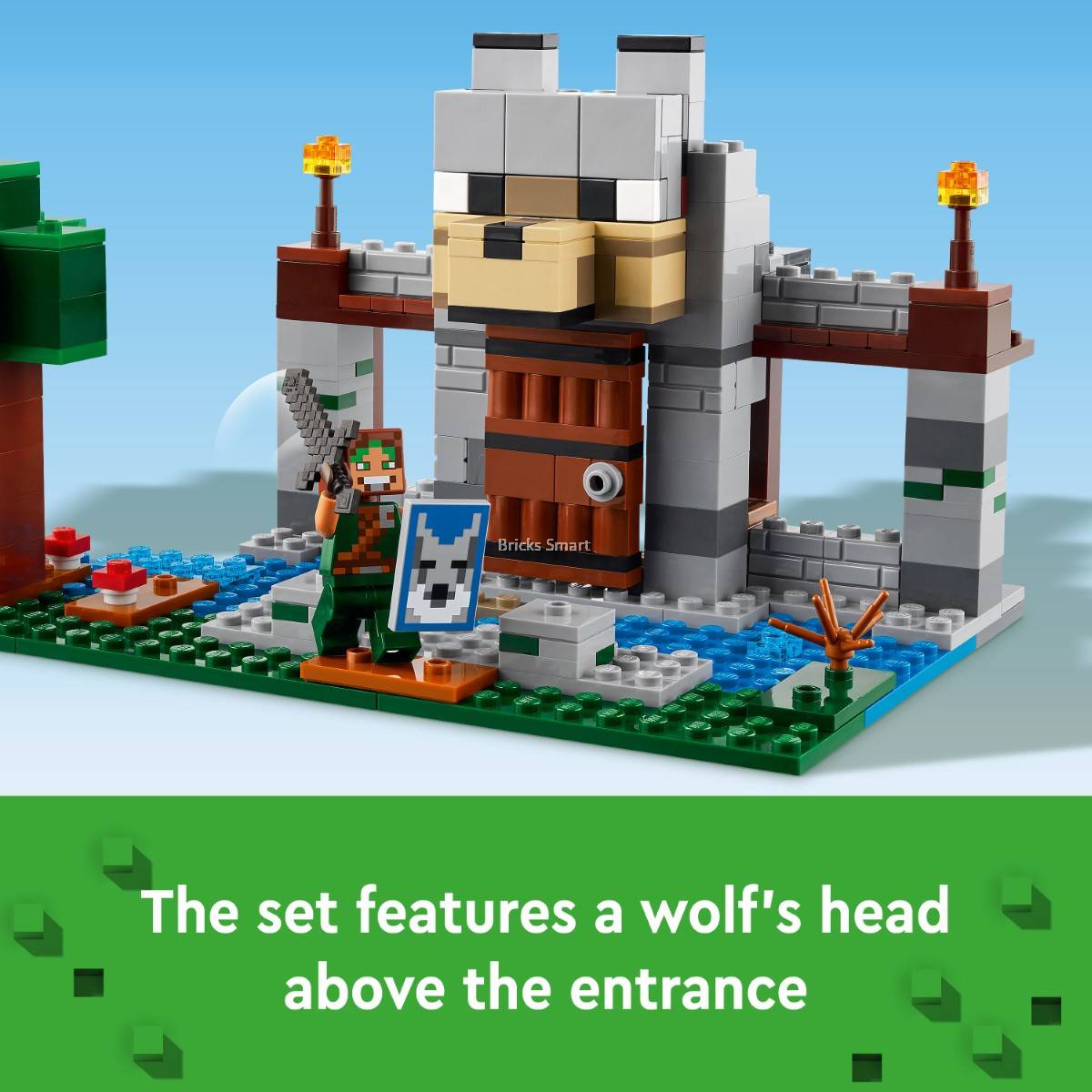 LEGO 21261 Minecraft The Wolf Stronghold Building Toy Set