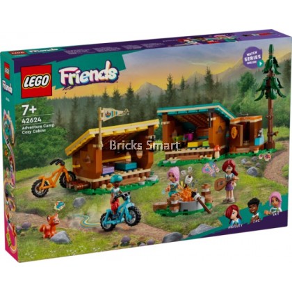 LEGO 42624 Friends Adventure Camp Cozy Cabins Building Toy Set