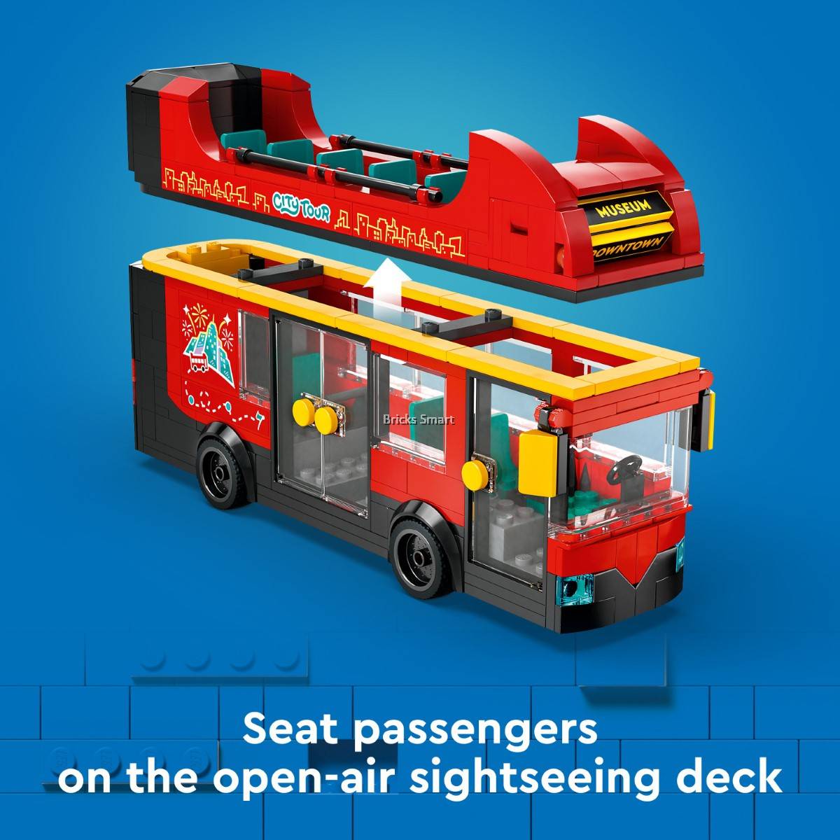 LEGO 60407 City Red Double-Decker Sightseeing Bus Building Toy Set