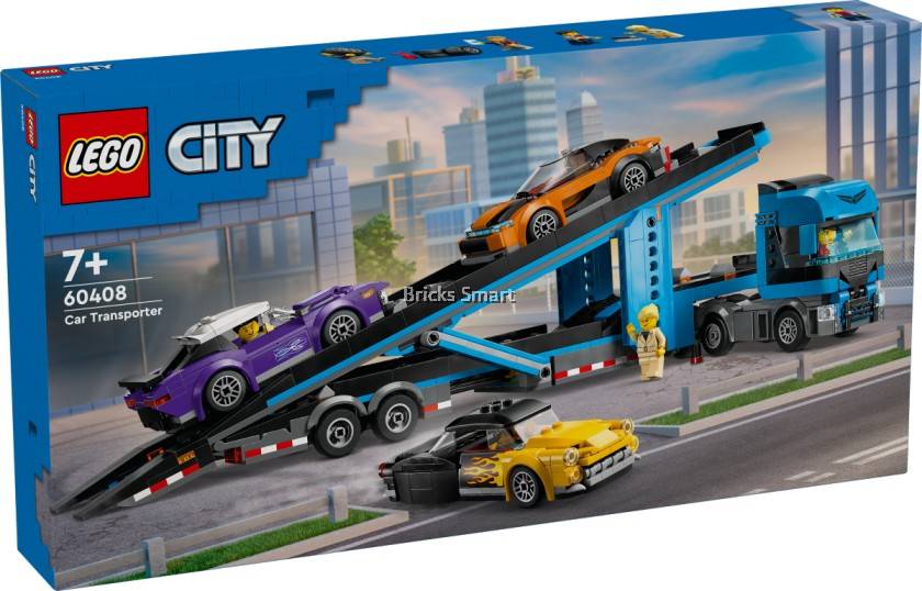 LEGO 60408 City Car Transporter Truck with Sports Cars Building Toy Set