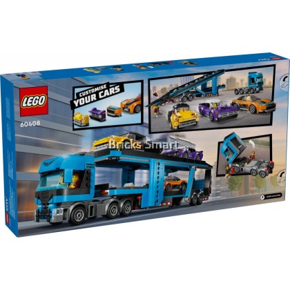 LEGO 60408 City Car Transporter Truck with Sports Cars Building Toy Set