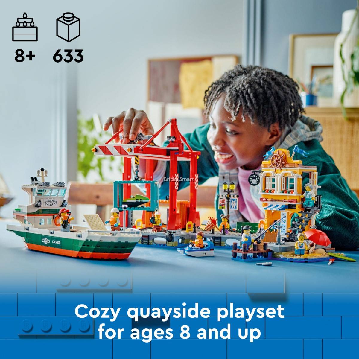 LEGO 60422 City Seaside Harbor with Cargo Ship Building Toy Set