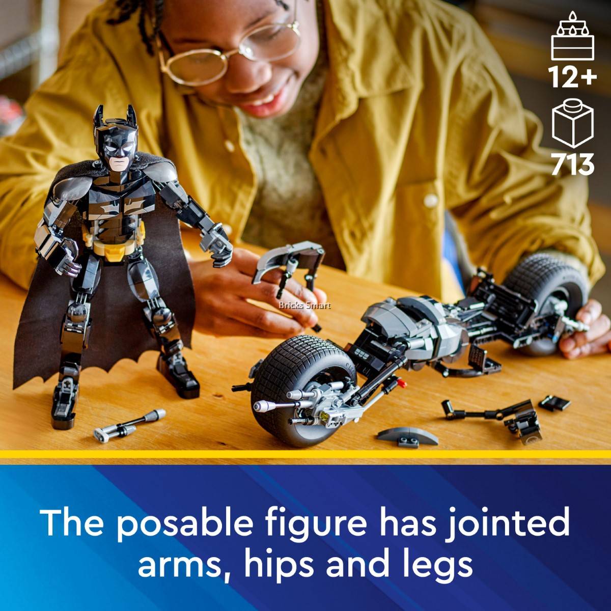 LEGO 76273 DC Super Heroes Batman Construction Figure and the Bat-Pod ...