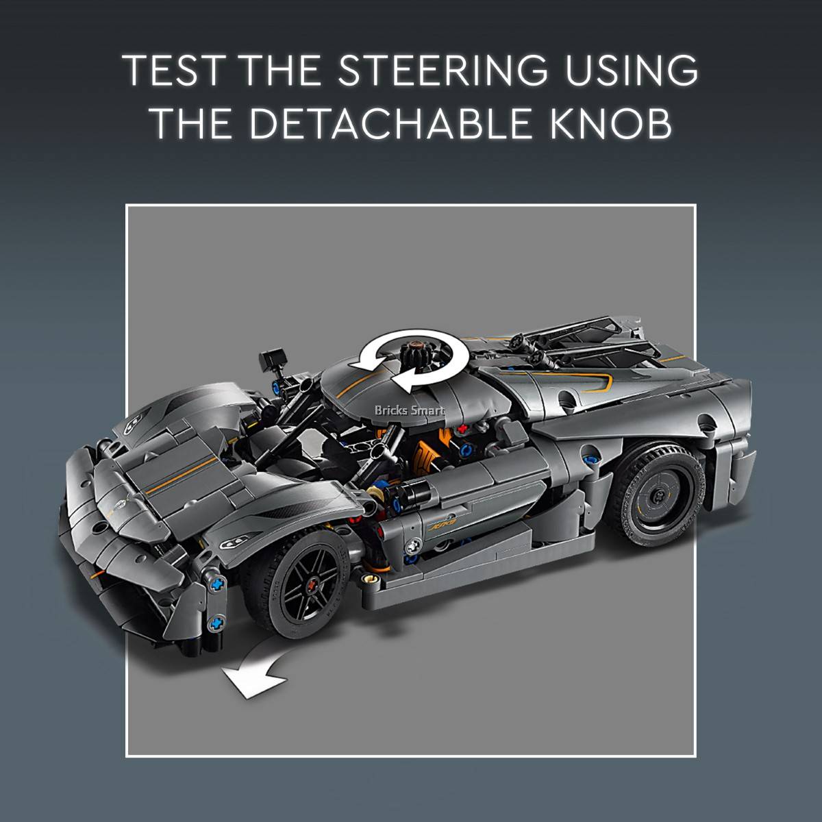 LEGO 42173 Technic Koenigsegg Jesko Absolut Grey Hypercar Building Toy Set