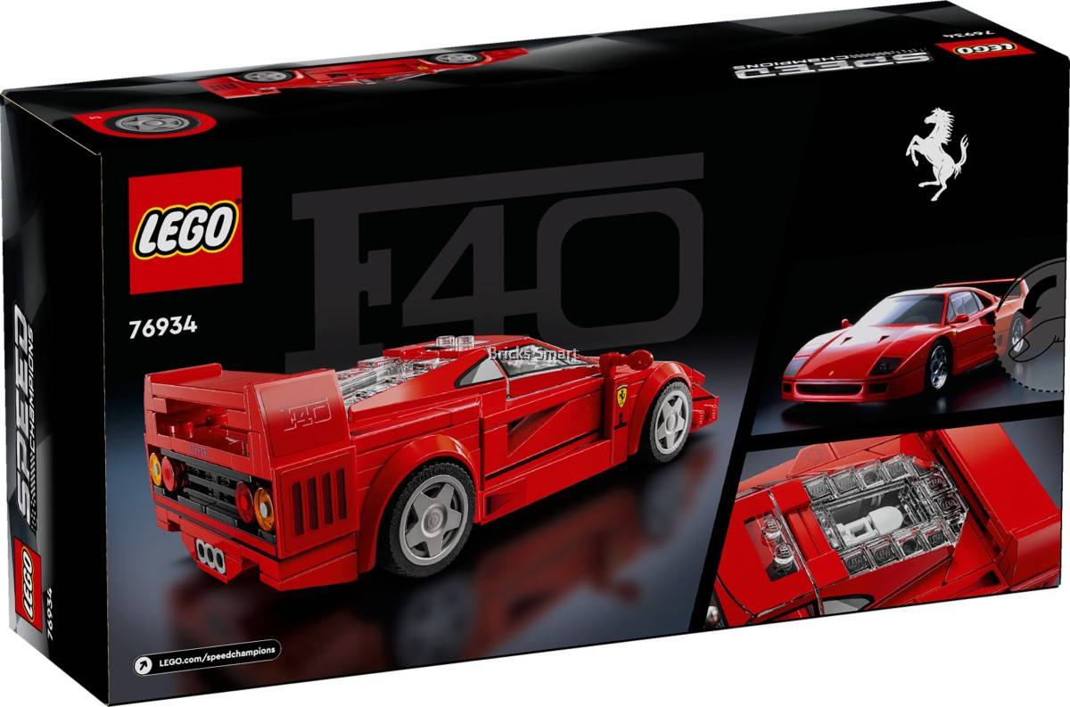 LEGO 76934 Speed Champion Ferrari F40 Supercar Building Toy Set