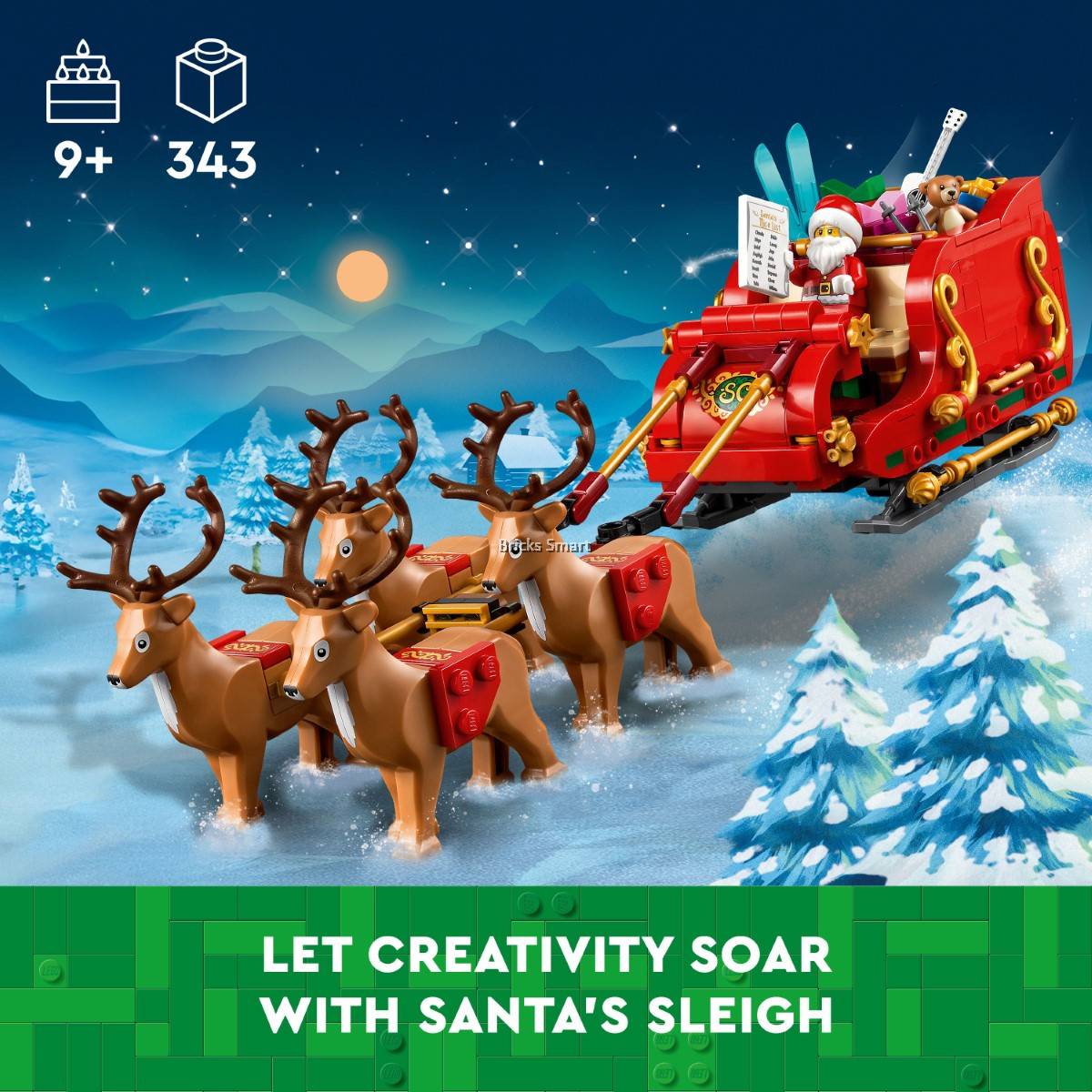 LEGO 40499 Santa's Sleigh Building Toy Set (343 Pieces)
