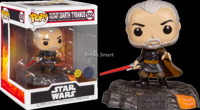Funko Pop! Deluxe: Star Wars: Red Saber Series - Darth Tyranus (Glows ...