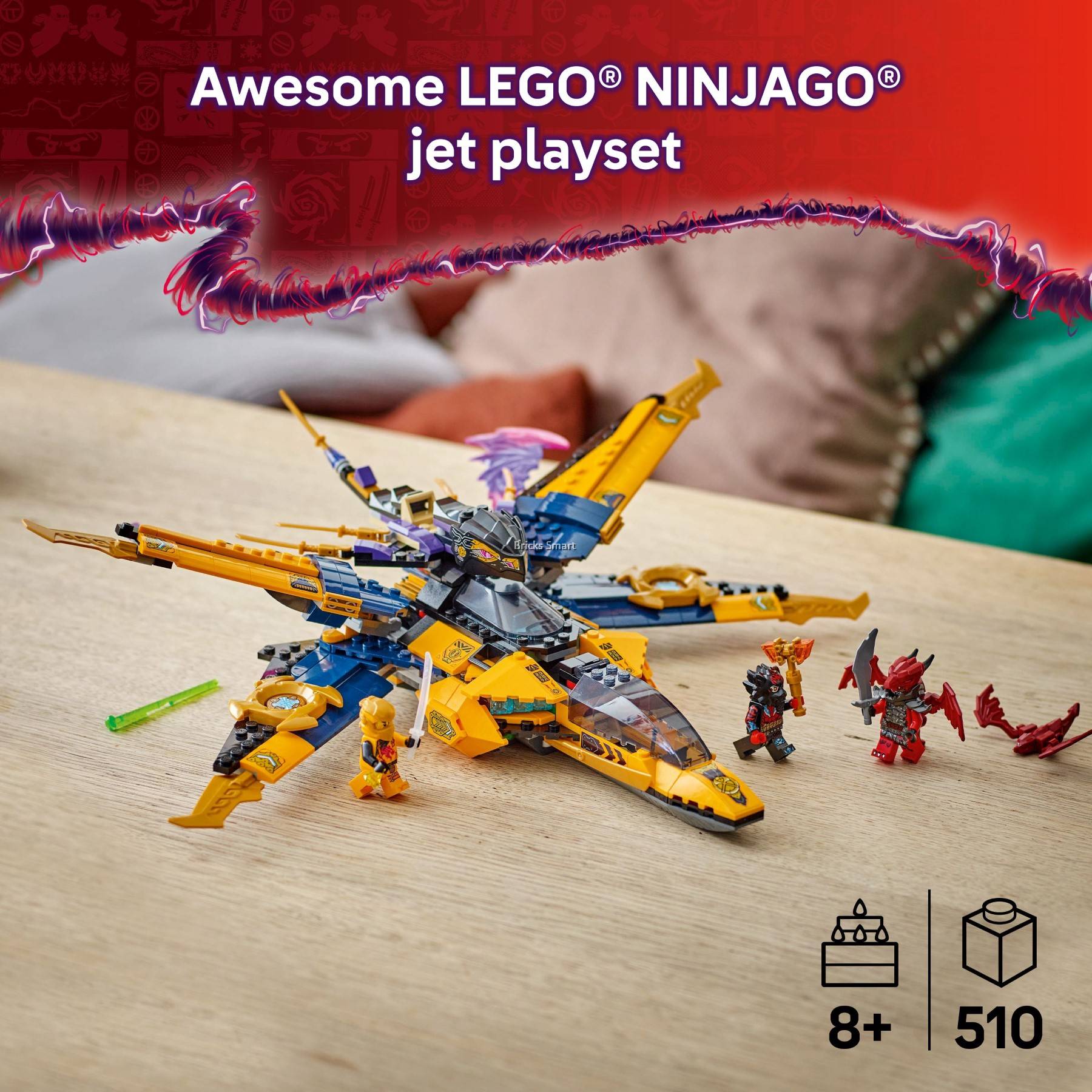 LEGO 71833 Ninjago Ras and Arin's Super Storm Jet Building Toy Set (510 ...