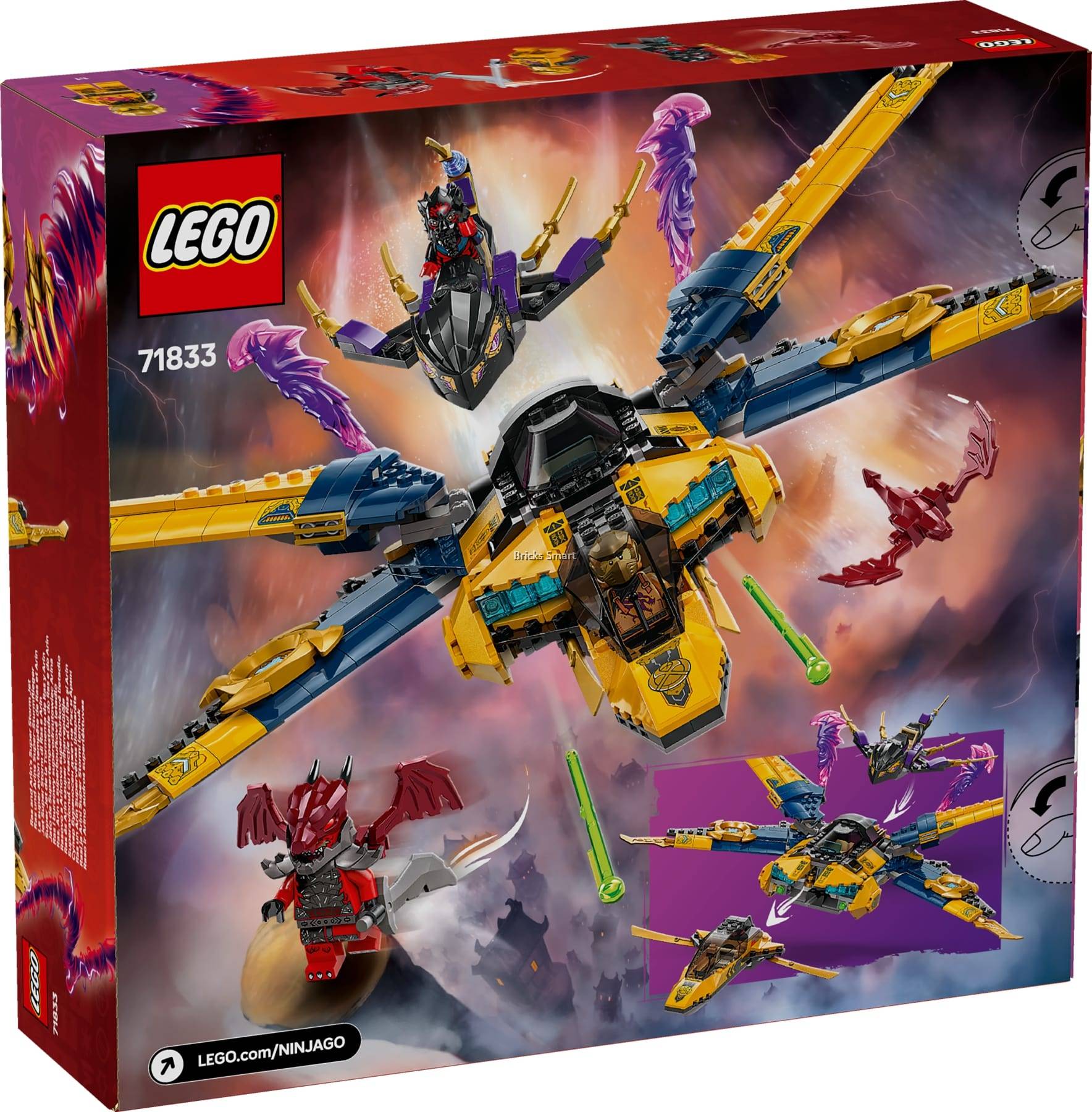 LEGO 71833 Ninjago Ras and Arin's Super Storm Jet Building Toy Set (510 ...