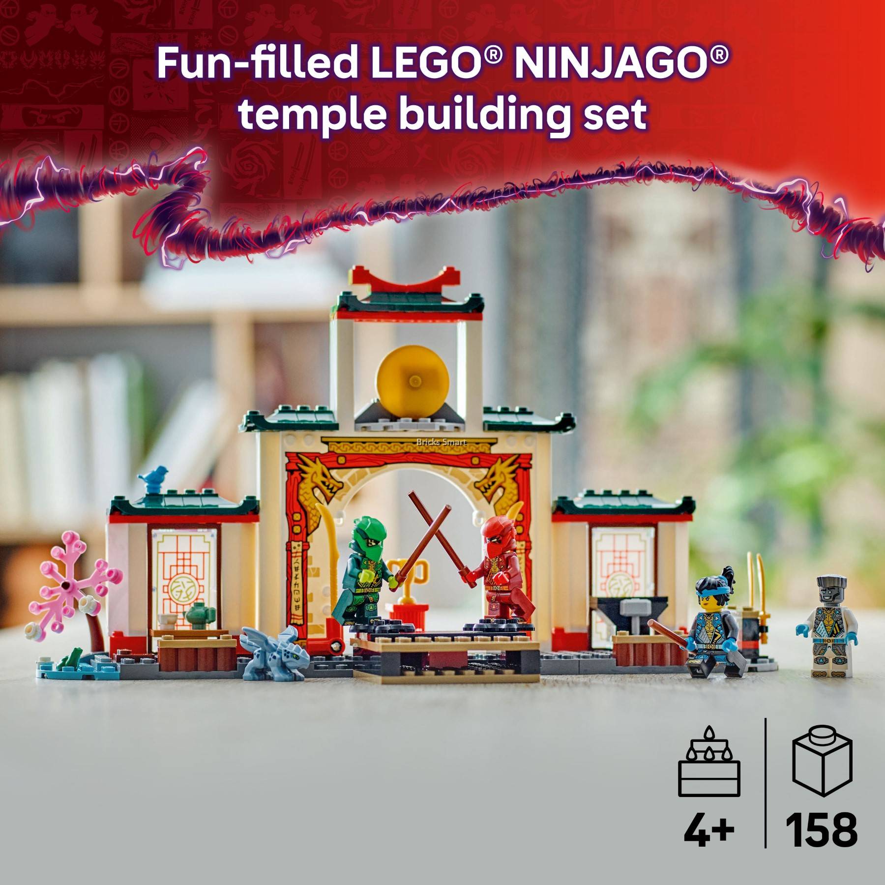 LEGO 71831 Ninjago Ninja Spinjitzu Temple Building Toy Set (158 Pieces)