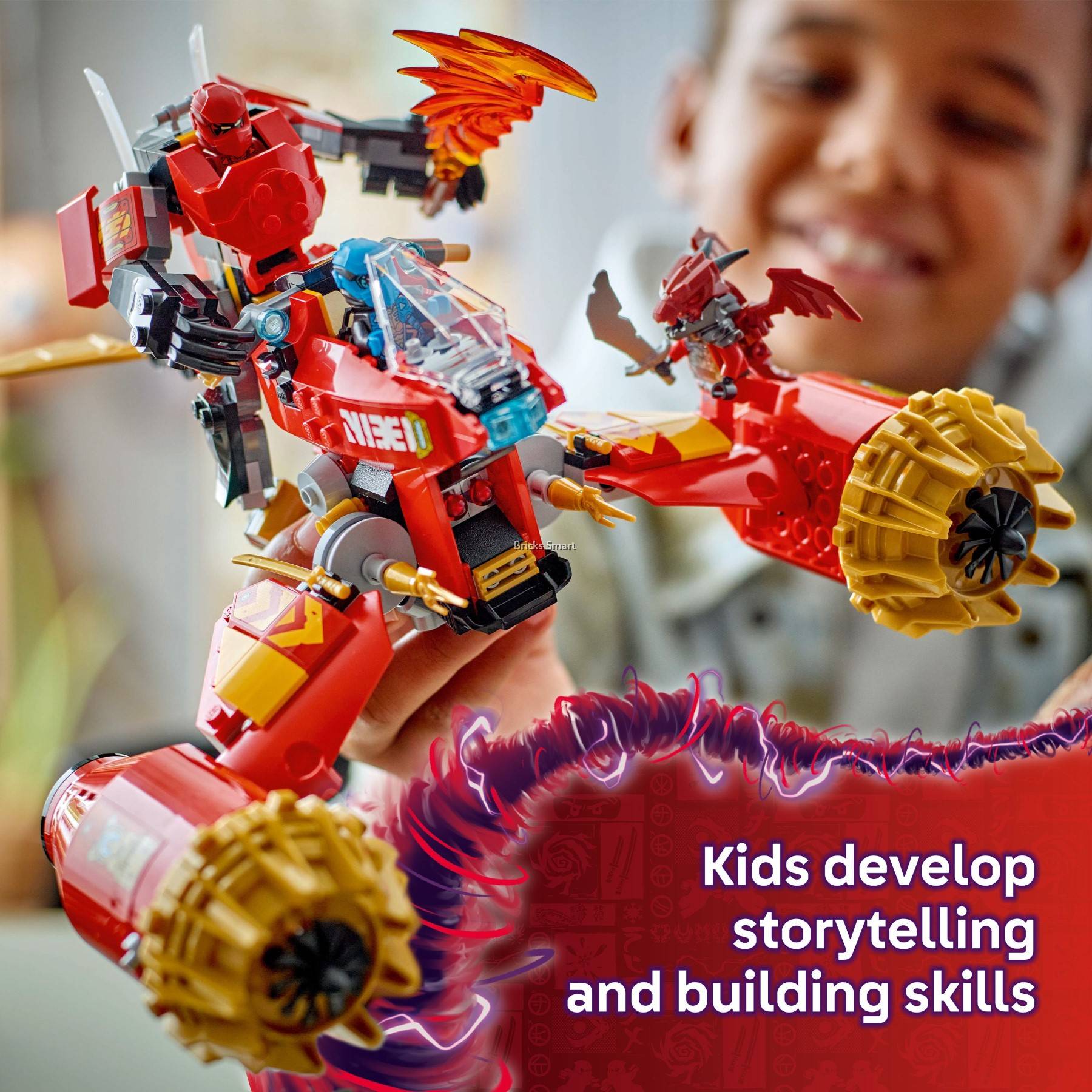 LEGO 71830 Ninjago Kai's Mech Storm Rider Building Toy Set (333 Pieces)