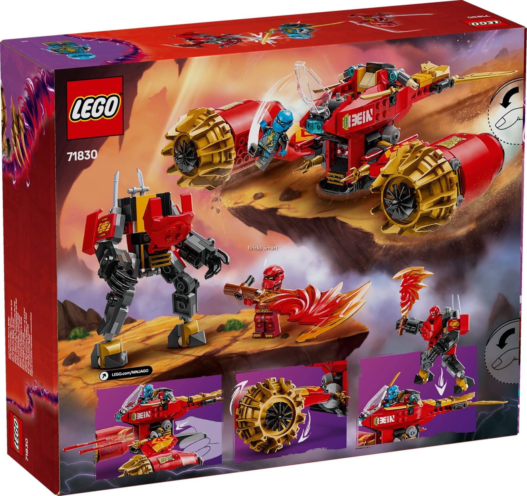 LEGO 71830 Ninjago Kai's Mech Storm Rider Building Toy Set (333 Pieces)