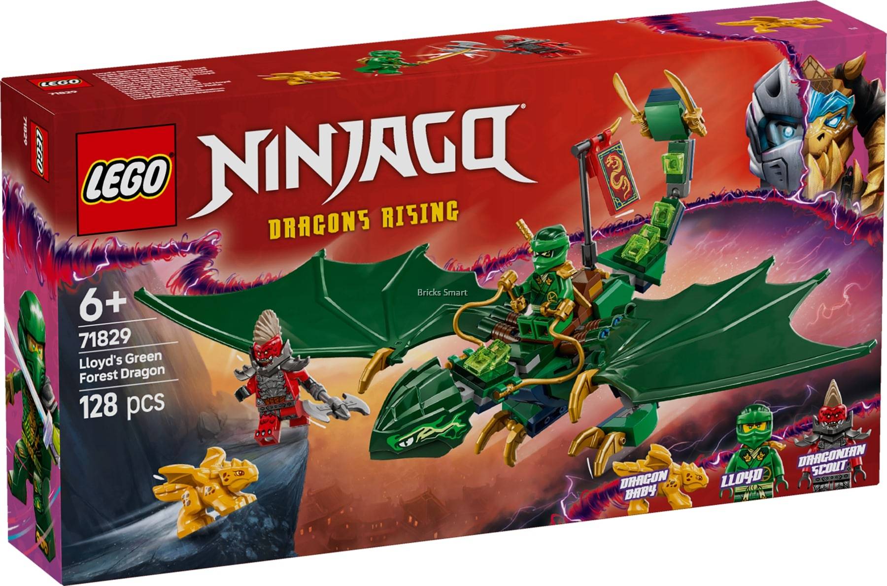 LEGO 71829 Ninjago Lloyd's Green Forest Dragon Building Toy Set (128 ...