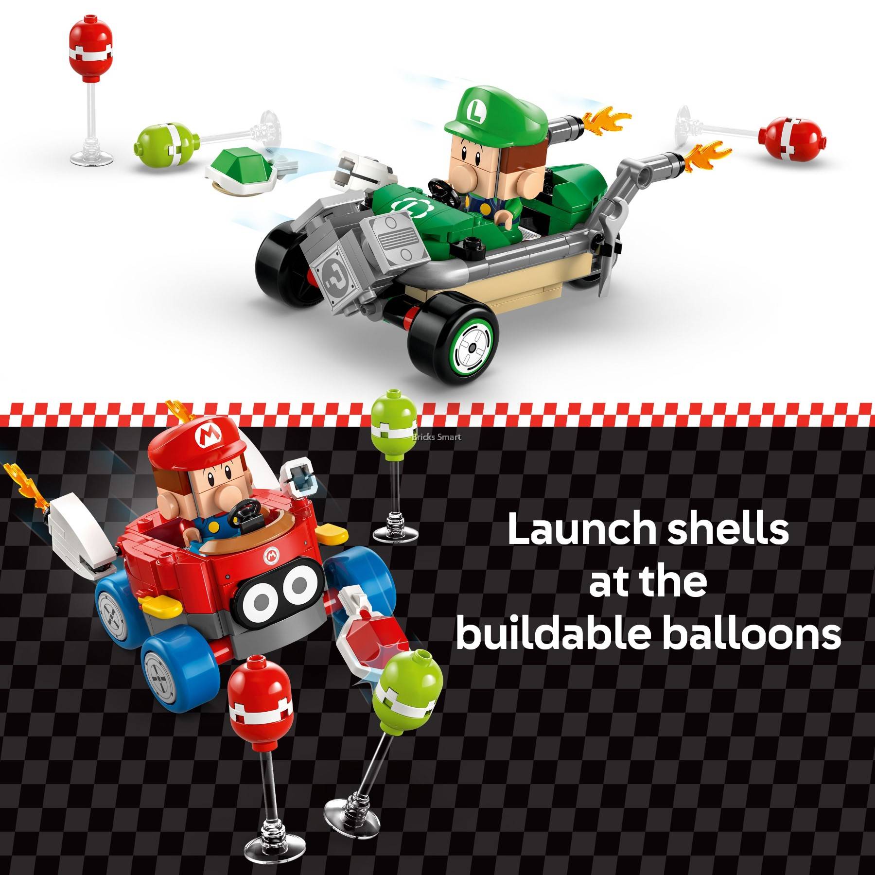 LEGO 72034 Super Mario Kart – Baby Mario vs. Baby Luigi Building Toy ...