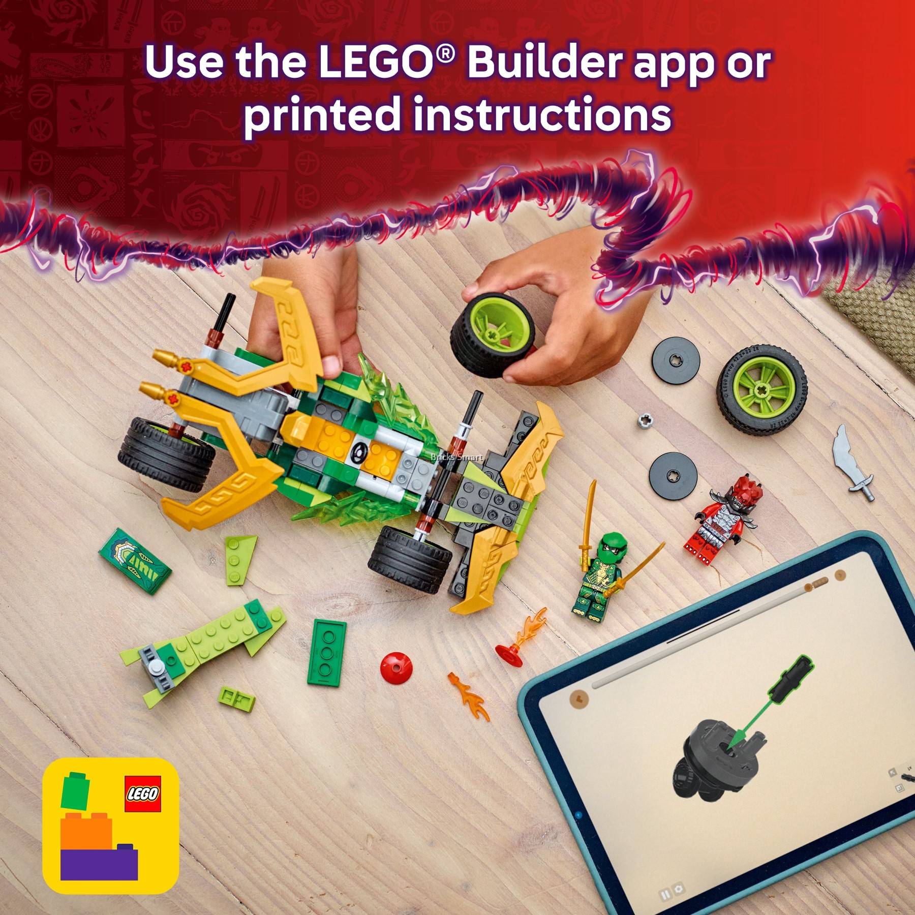 LEGO 71828 Ninjago Lloyd's Pull-Back Race Car Building Toy Set (181 Pieces)