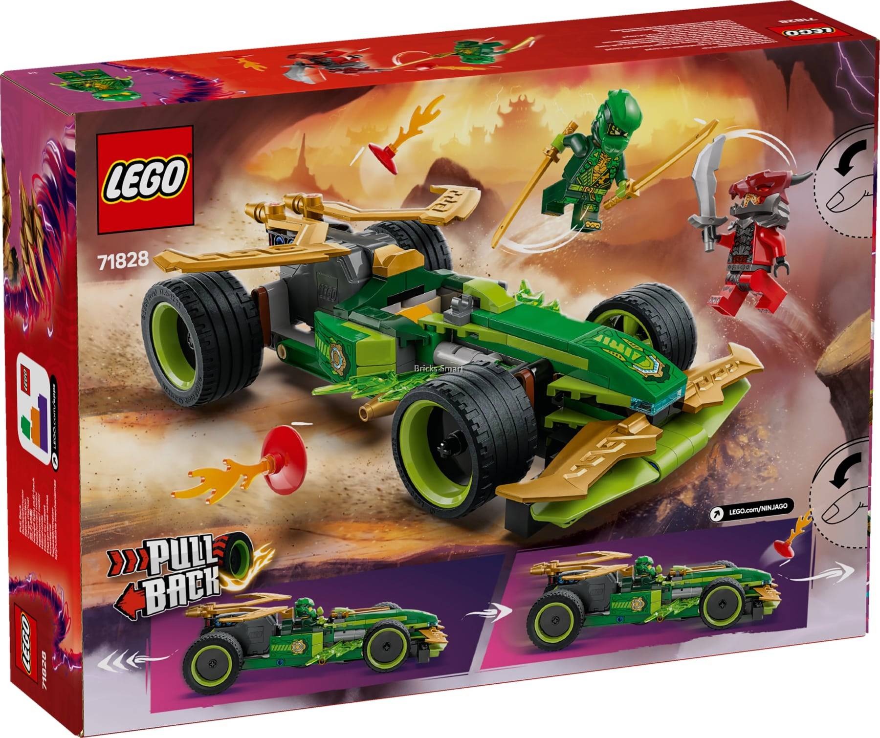 LEGO 71828 Ninjago Lloyd's Pull-Back Race Car Building Toy Set (181 Pieces)