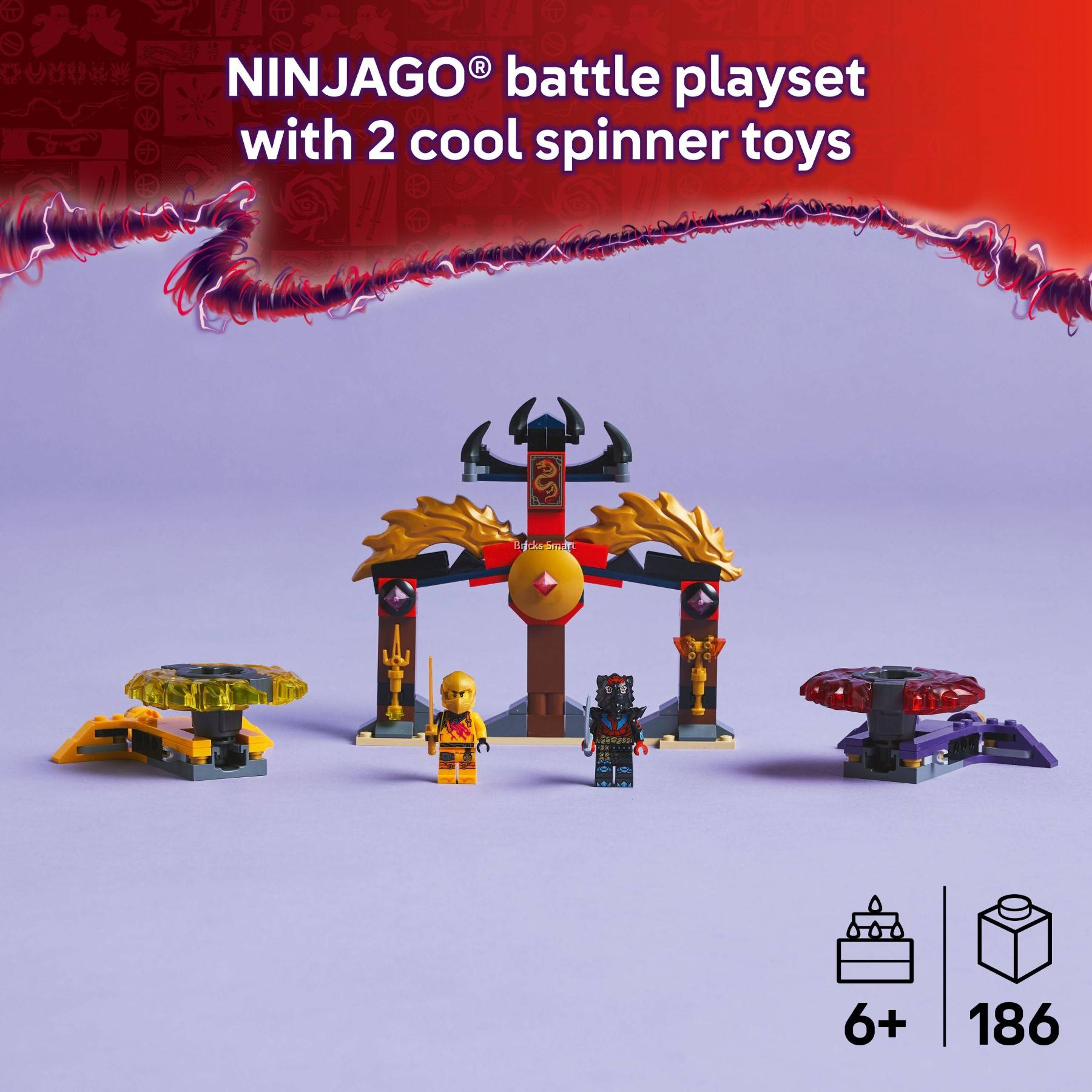 LEGO 71826 Ninjago Dragon Spinjitzu Battle Pack Building Toy Set (186 ...