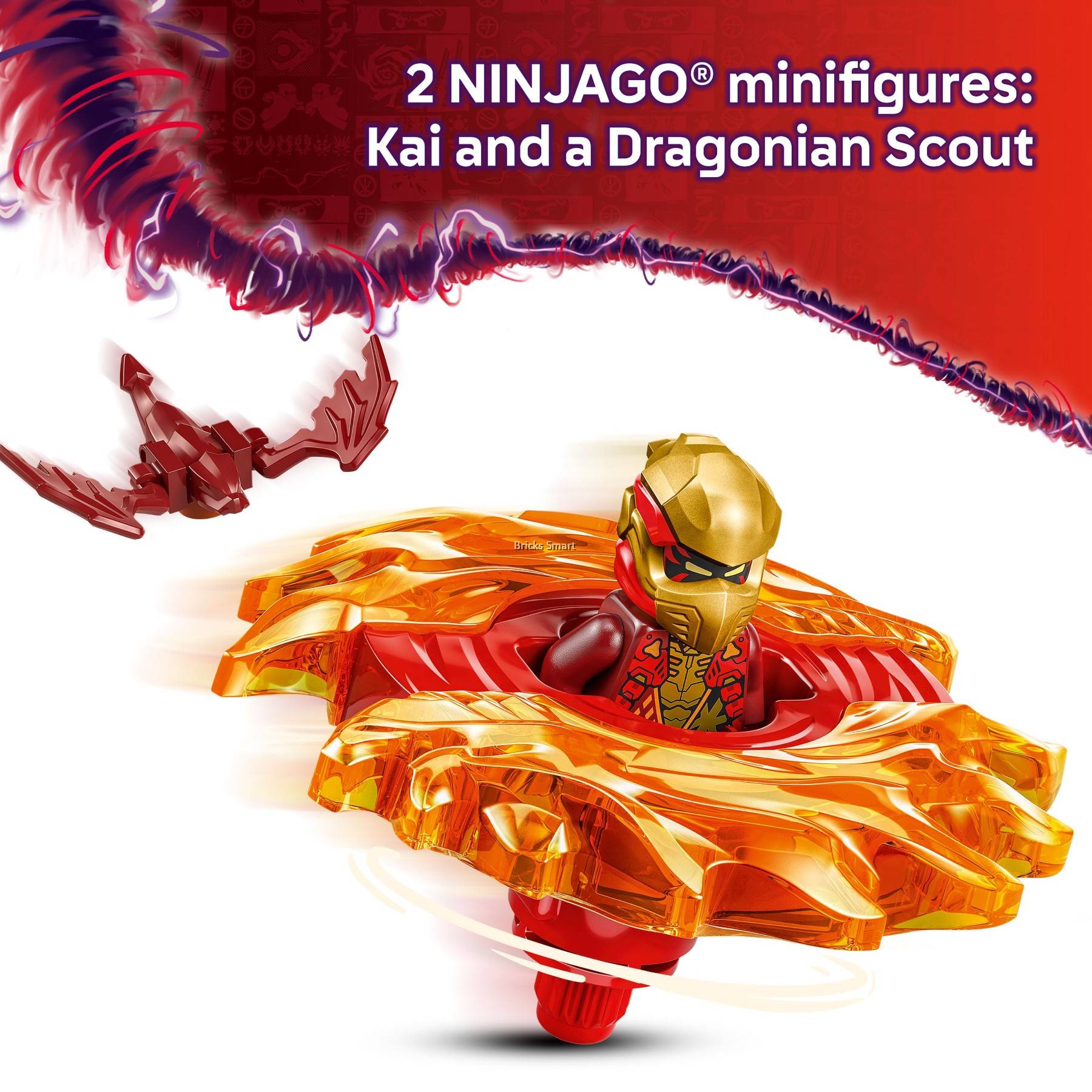LEGO 71823 Ninjago Kai's Dragon Spinjitzu Spinner Building Toy Set (54 ...